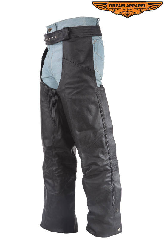 Genuine Leather Braided Chaps with Gathered Elastic – Rallyleather